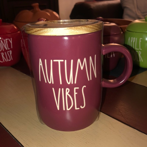 Rae Dunn | Kitchen | Rae Dunn Autumn Vibes Mug With Wood Lidcoaster ...
